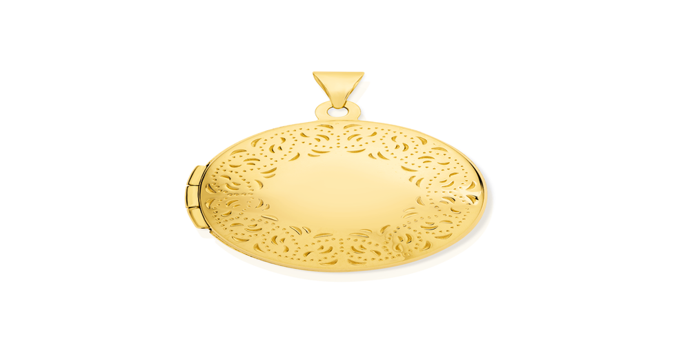 9ct Gold 21mm Filigree Round Locket | Angus & Coote
