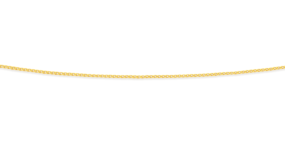 9ct Gold 40cm Solid Curb Chain | Angus & Coote