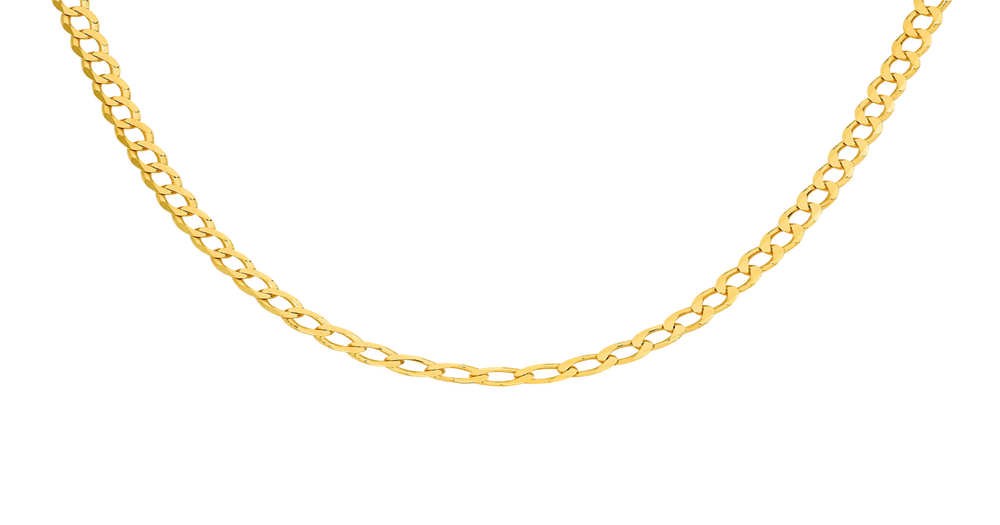 9ct Gold 40cm Solid Open Curb Chain | Angus & Coote