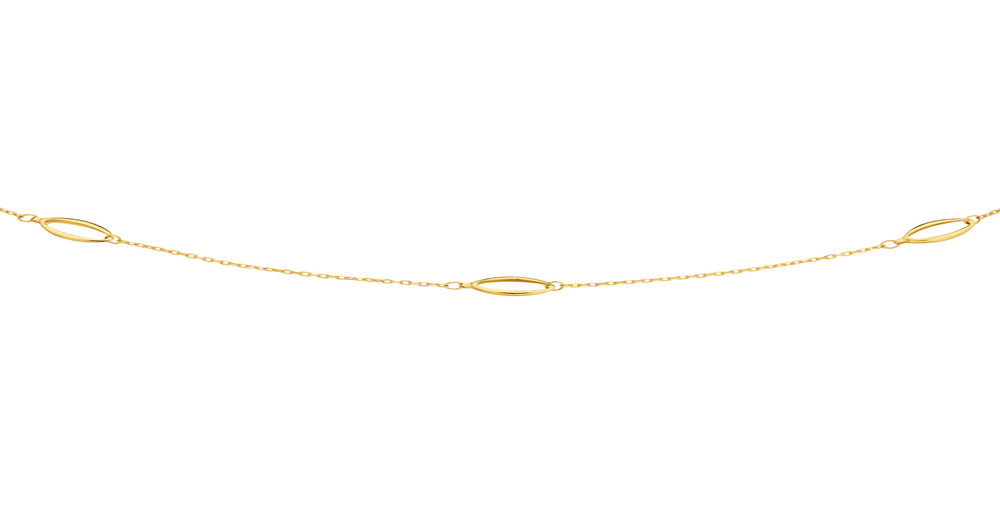 9ct Gold 45cm Open Eyelet Trace Necklet | Angus & Coote