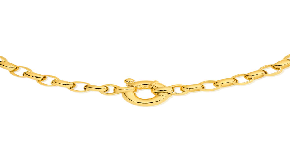 9ct Gold 45cm Solid Belcher Bolt Ring Necklace | Angus & Coote