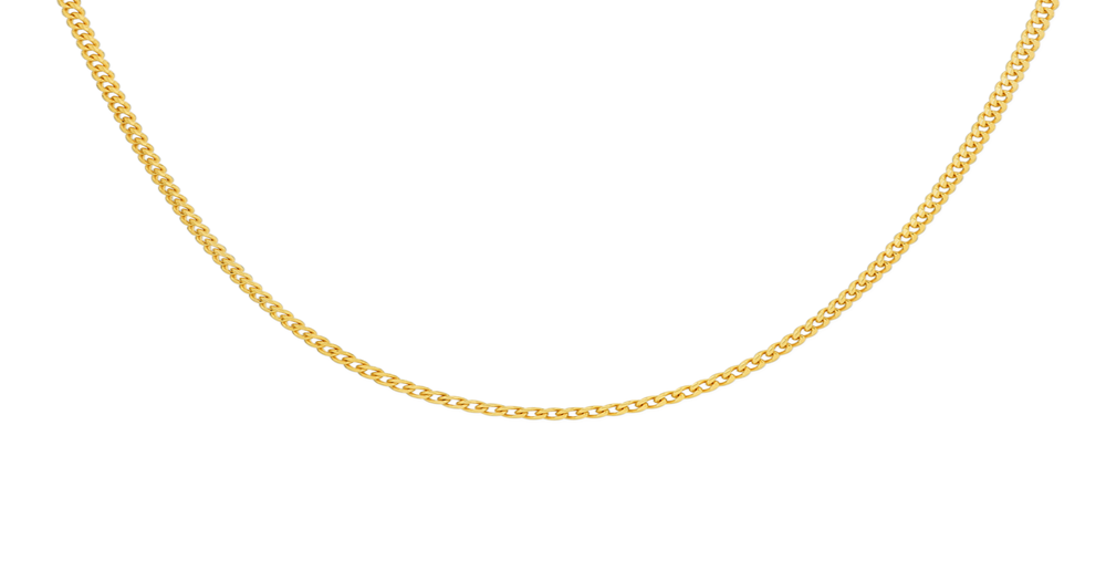 9ct Gold 45cm Solid Curb Chain | Angus & Coote