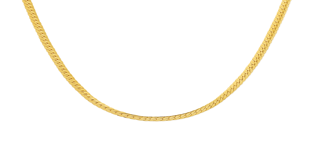 9ct Gold 45cm Solid Curb Chain | Angus & Coote