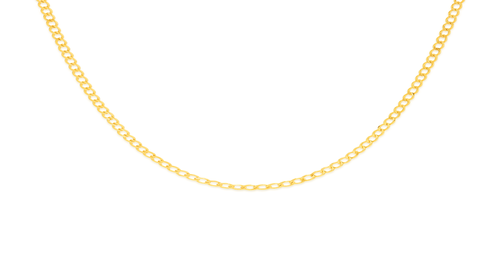 9ct Gold 45cm Solid Curb Chain | Angus & Coote