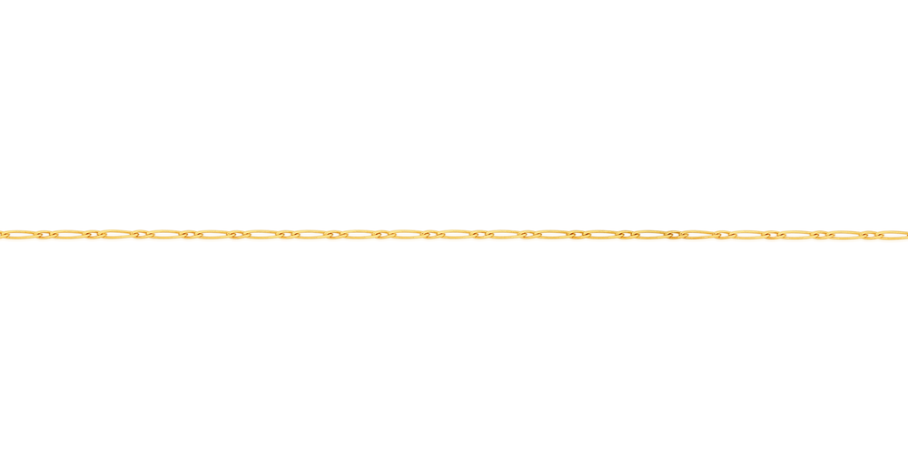 9ct Gold 50cm Solid Figaro 1+1 Chain | Angus & Coote