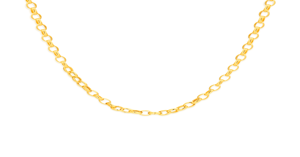 9ct Gold 55cm Oval Belcher Chain | Angus & Coote
