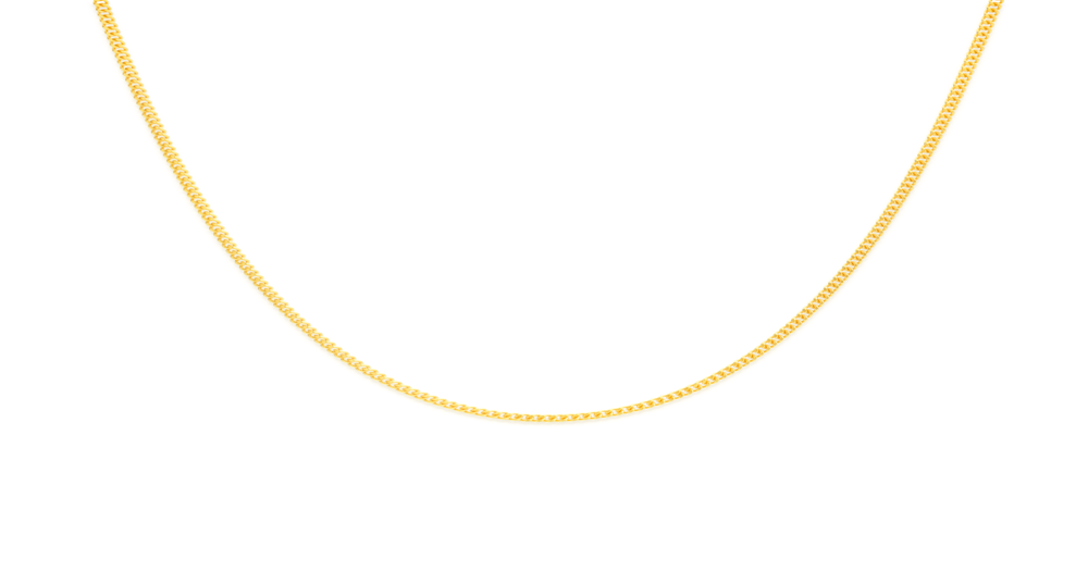 9ct Gold 55cm Solid Curb Chain | Angus & Coote