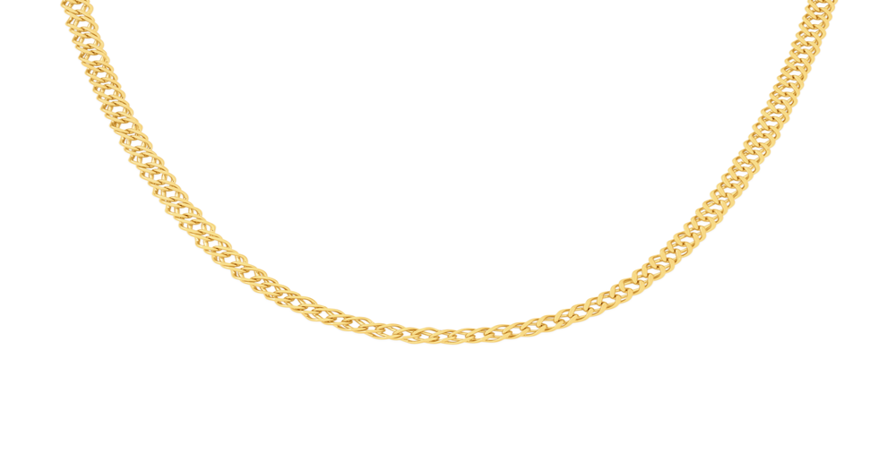 9ct Gold 55cm Solid Double Curb Chain | Angus & Coote