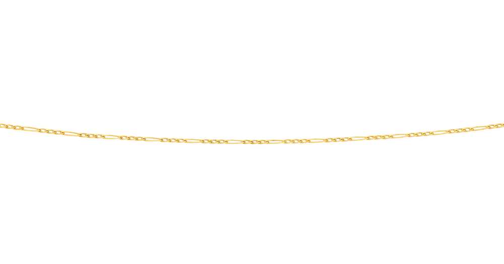 9ct Gold 55cm Solid Figaro 3+1 Chain | Angus & Coote