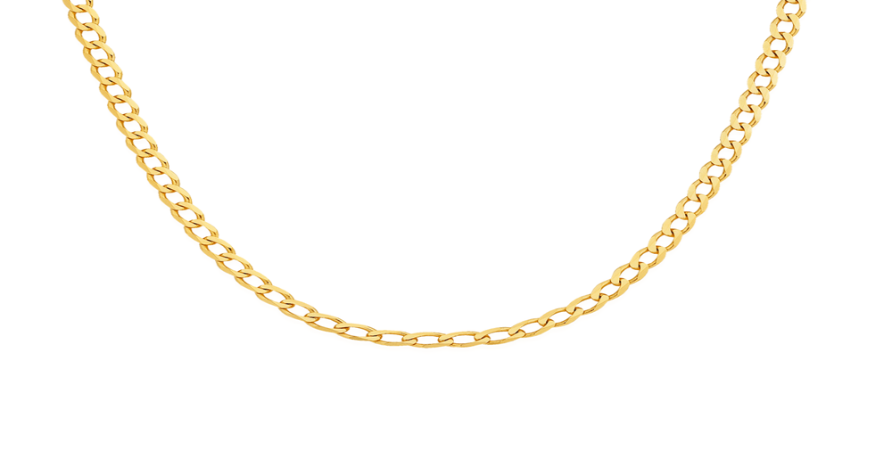 9ct Gold 60cm Solid Open Curb Chain | Angus & Coote