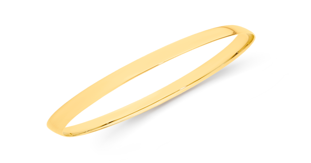 9ct Gold 6x70mm Solid Bangle | Angus & Coote