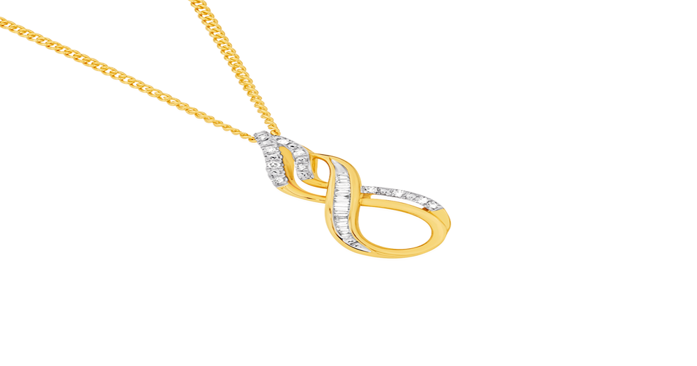 9ct Gold Diamond Infinity Pendant | Angus & Coote
