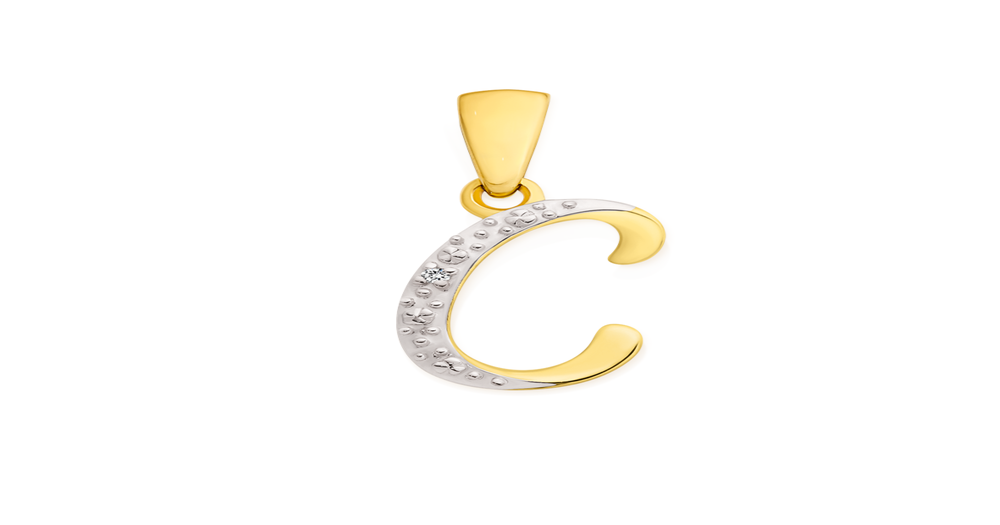 9ct Gold Diamond Initial C Pendant | Angus & Coote