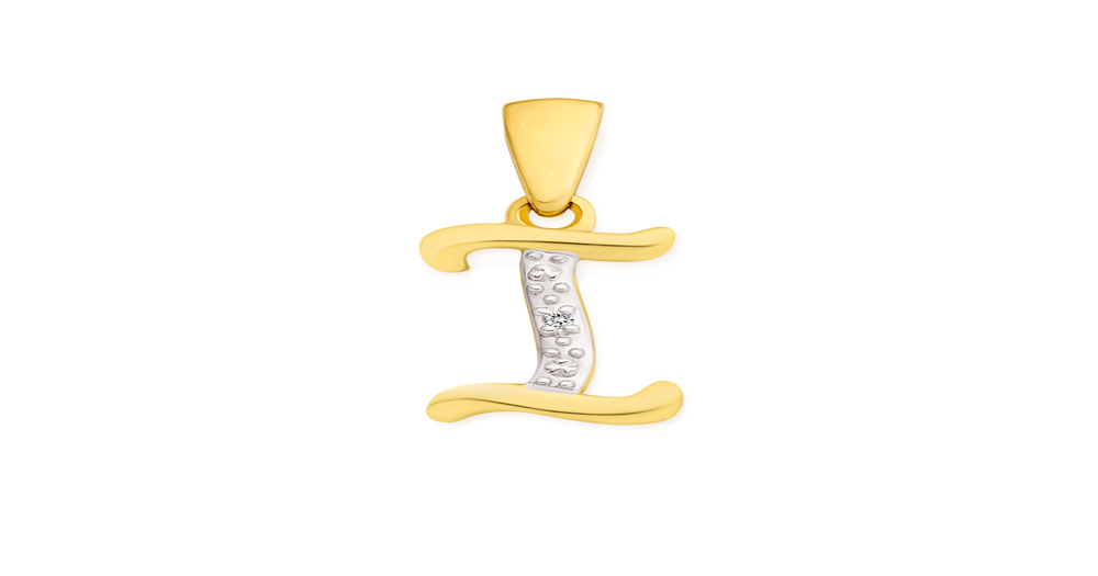 9ct Gold Diamond Initial I Pendant | Angus & Coote