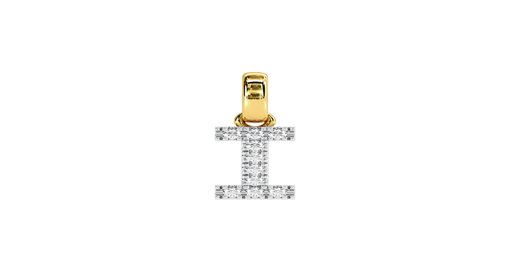9ct Gold, Diamond Initial Pendant Letter I | Angus & Coote