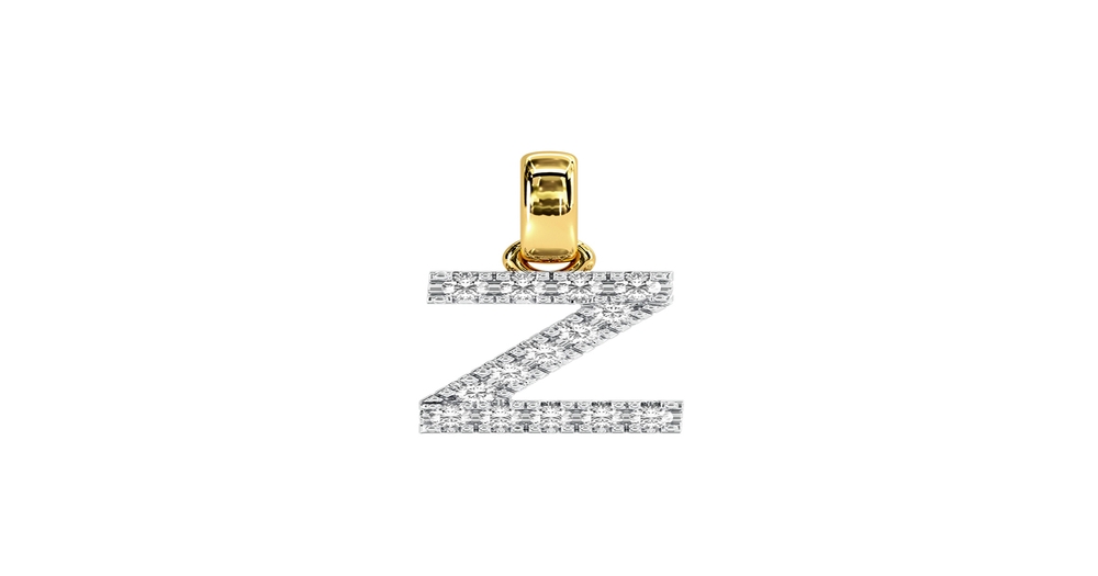 9ct Gold, Diamond Initial Pendant Letter Z | Angus & Coote