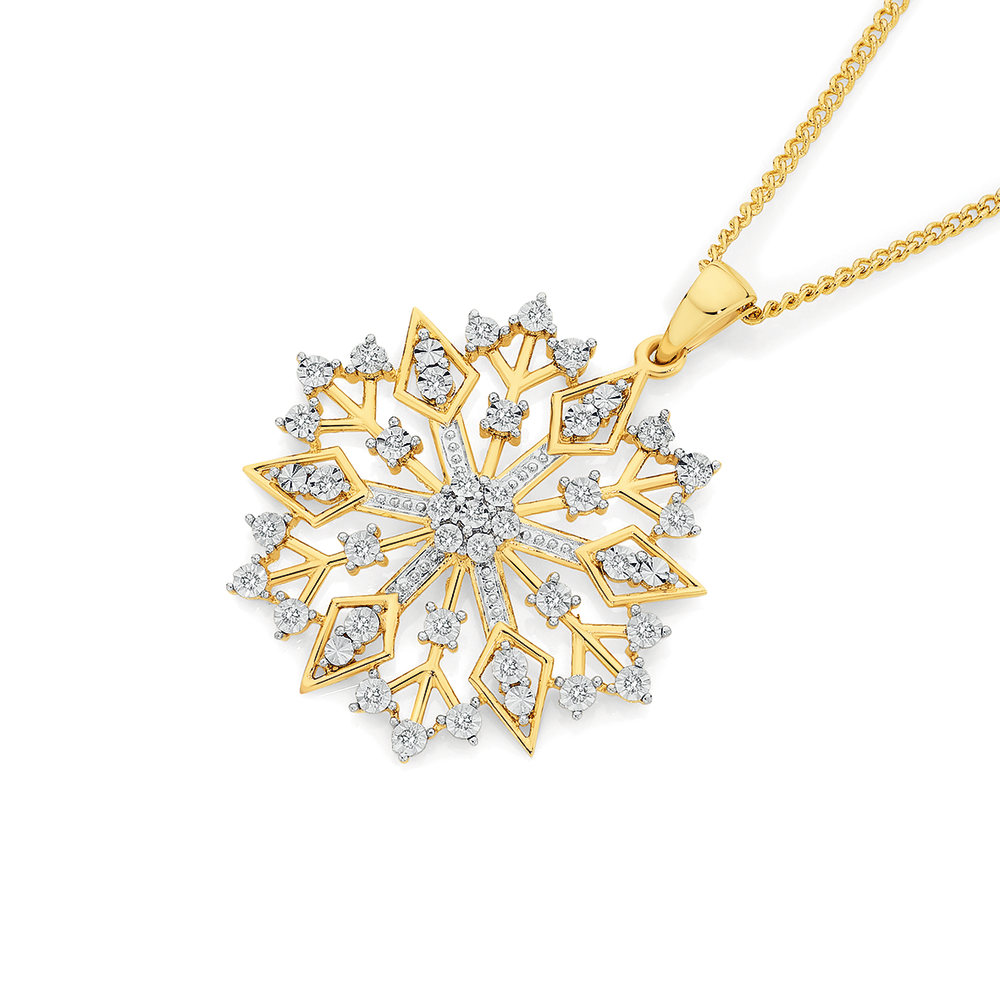 Diamond, gold and silver pendants