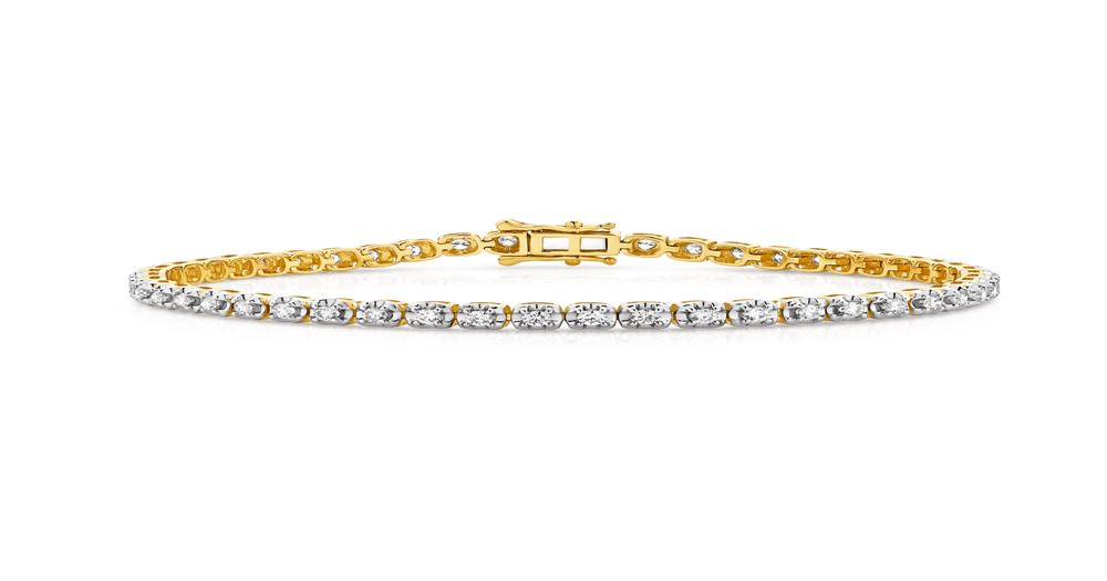 9ct Gold Diamond Tennis Bracelet | Angus & Coote