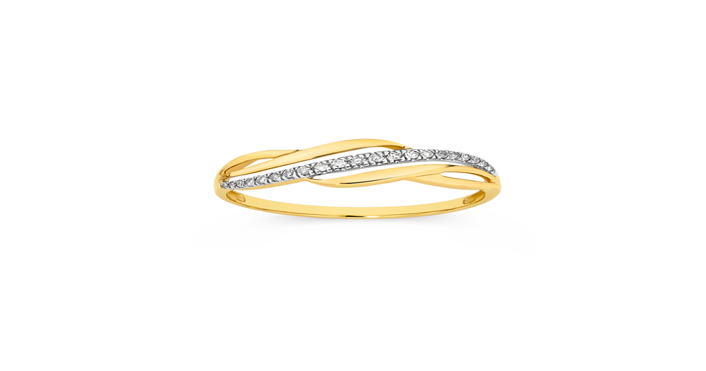 9ct Gold Diamond Wave Ring Angus Coote 9ct Gold Diamond Wave Ring Angus Coote