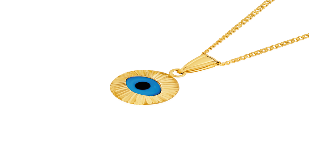 9ct Gold Evil Eye Pendant | Angus & Coote