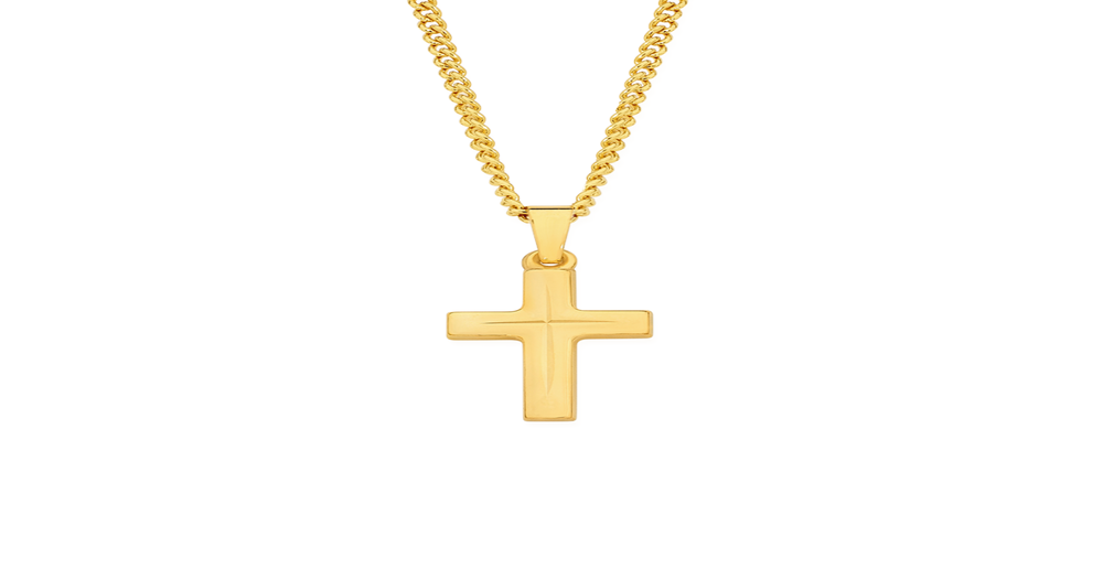 9ct Gold Lined Centre Cross Pendant | Angus & Coote