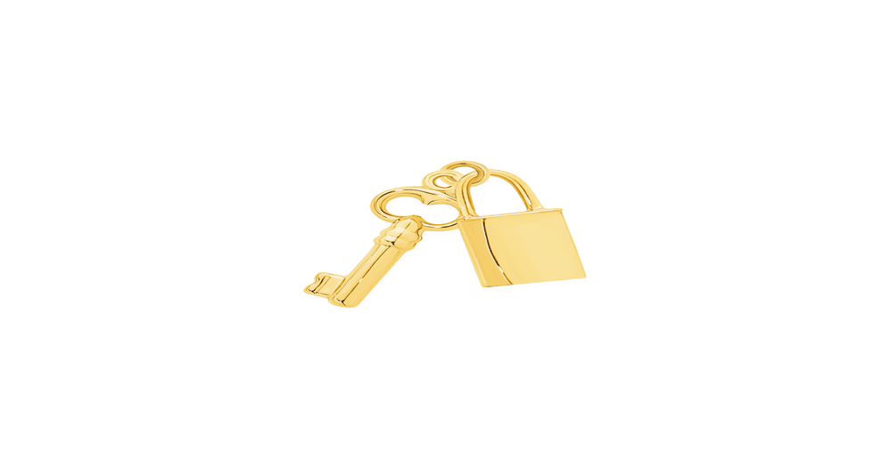 9ct Gold Lock & Key Charm | Angus & Coote