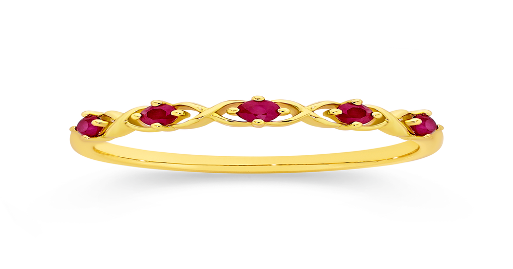 9ct Gold Natural Ruby Ring in Red | Angus & Coote
