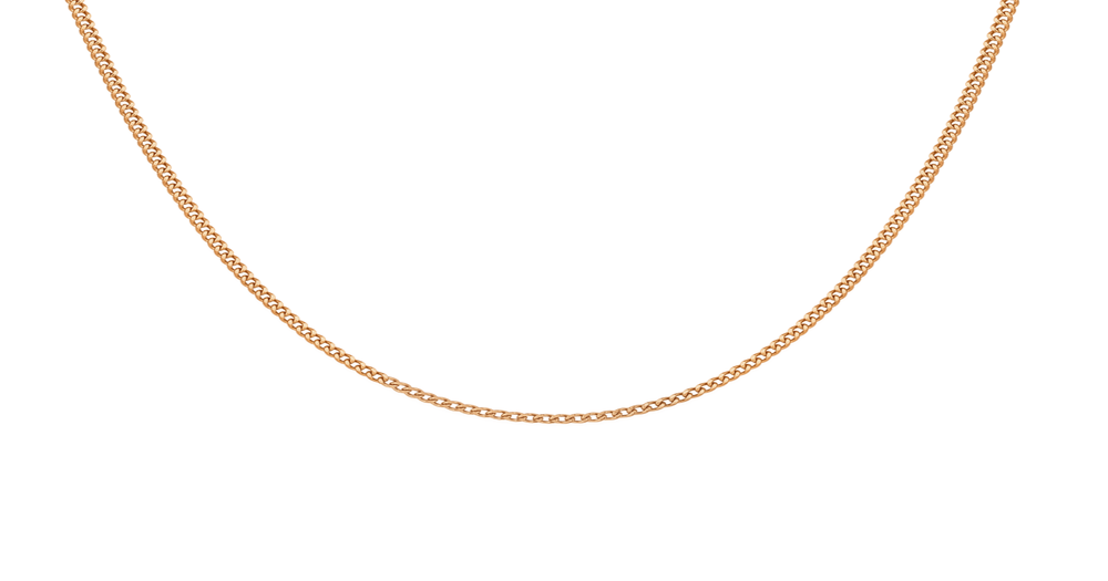 9ct Rose Gold 55cm Solid Curb Chain | Angus & Coote
