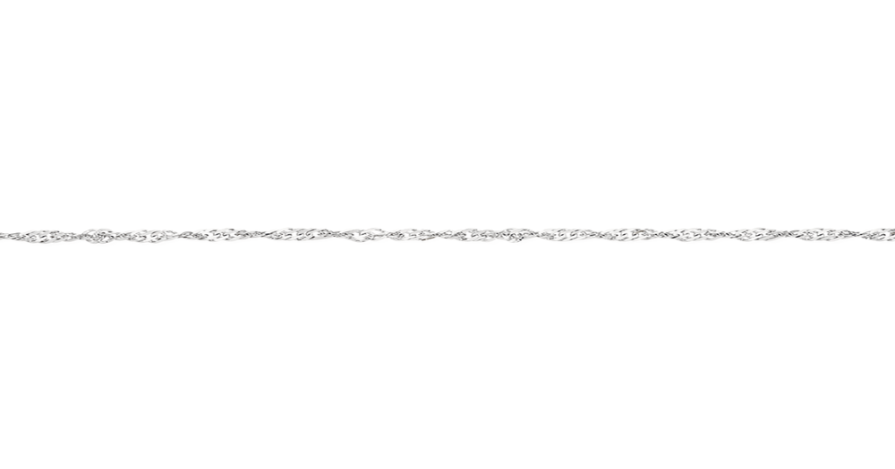 9ct White Gold 50cm Solid Singapore Chain | Angus & Coote