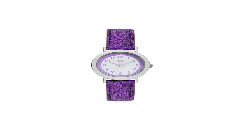 Elite Childrens Purple Glitter Strap in Purple | Angus & Coote
