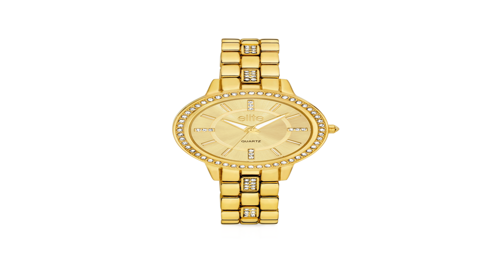 Elite Ladies Manhattan Watch in Gold | Angus & Coote