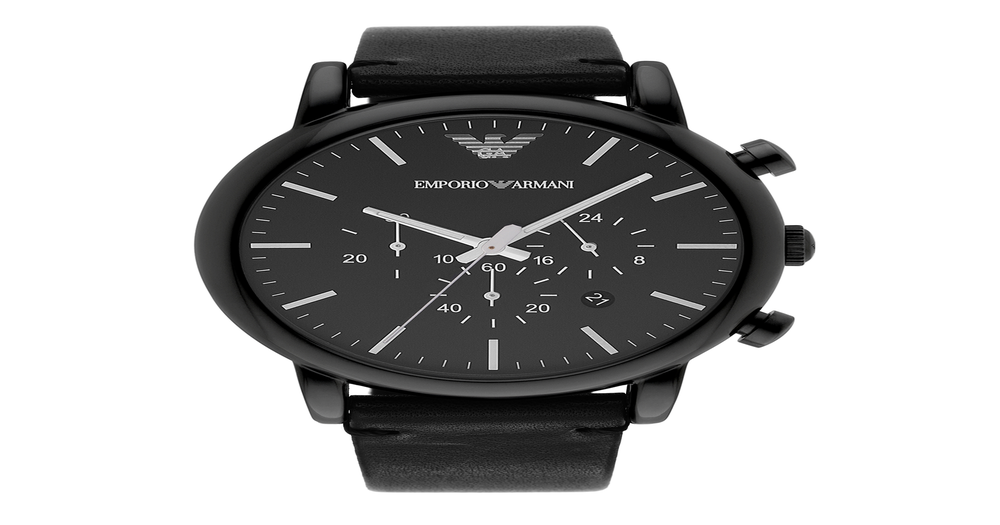 Emporio Armani Luigi Men's Watch in Black | Angus & Coote