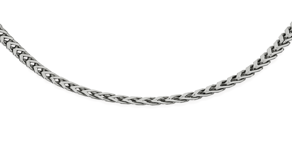 M+y Stainless Steel 55cm Squared Foxtail Chain | Angus & Coote