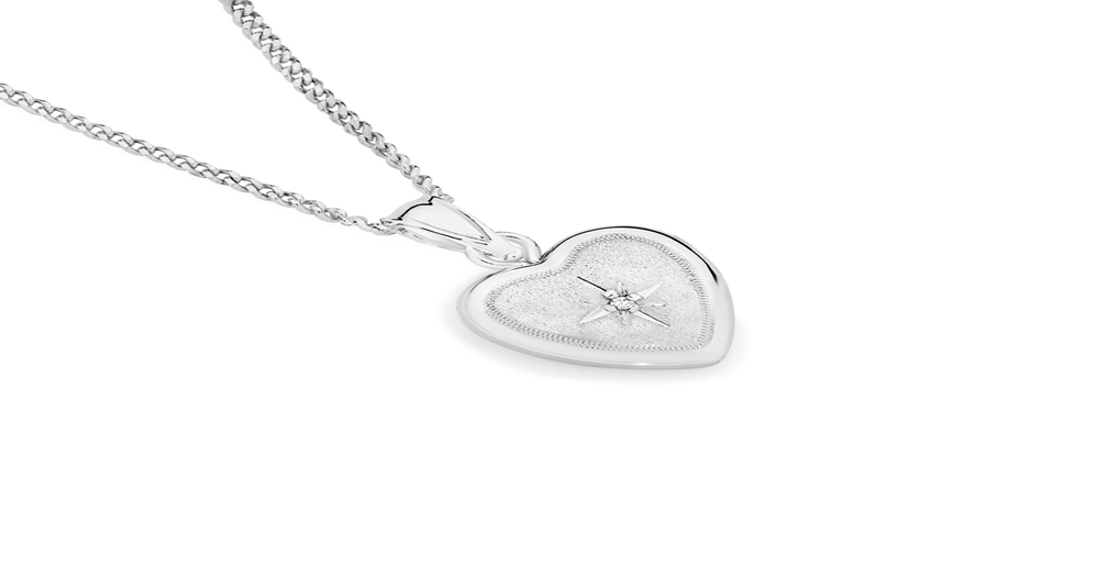 Silver 12mm Baby's First Diamond Locket in White | Angus & Coote