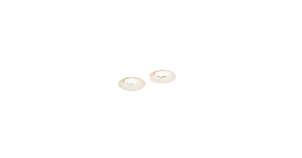 Silver 4mm Button Cultured Freshwater Pearl Stud in White | Angus & Coote