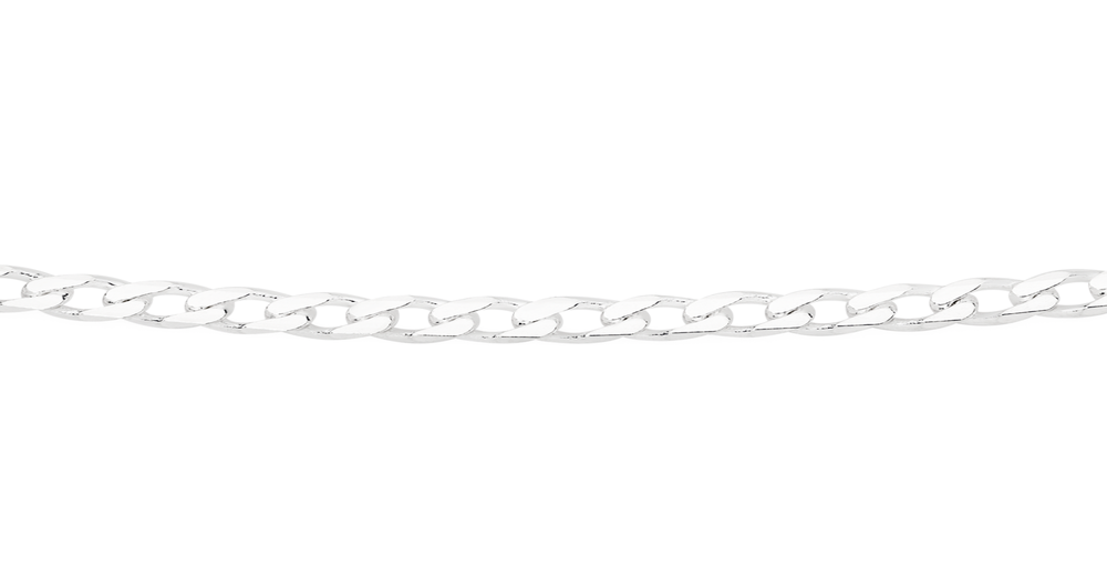 Silver 50cm Dia-cut Bevel Italian Curb Chain | Angus & Coote