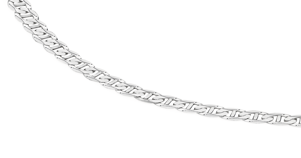 Silver 55cm Solid Concave Marine Chain | Angus & Coote