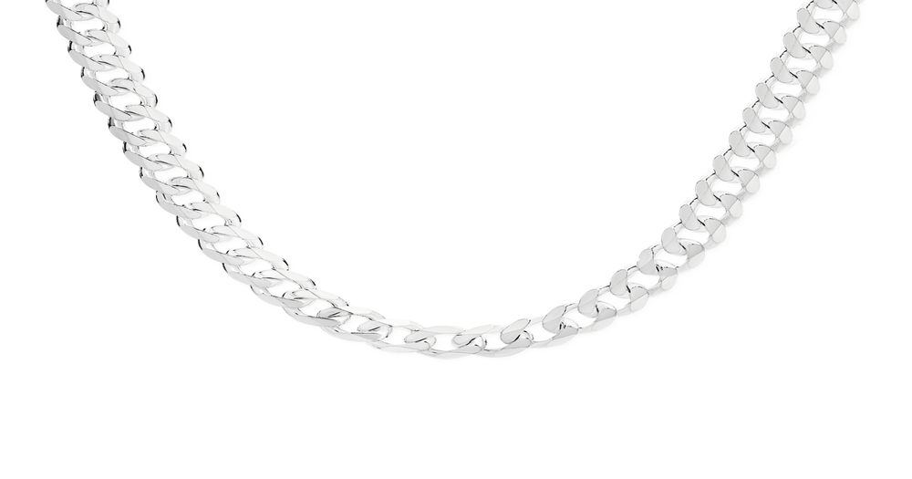 Silver 55cm Solid Curb Chain | Angus & Coote