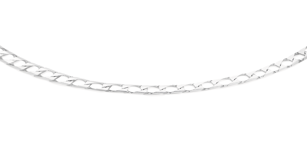 Silver 55cm Square Curb Chain | Angus & Coote