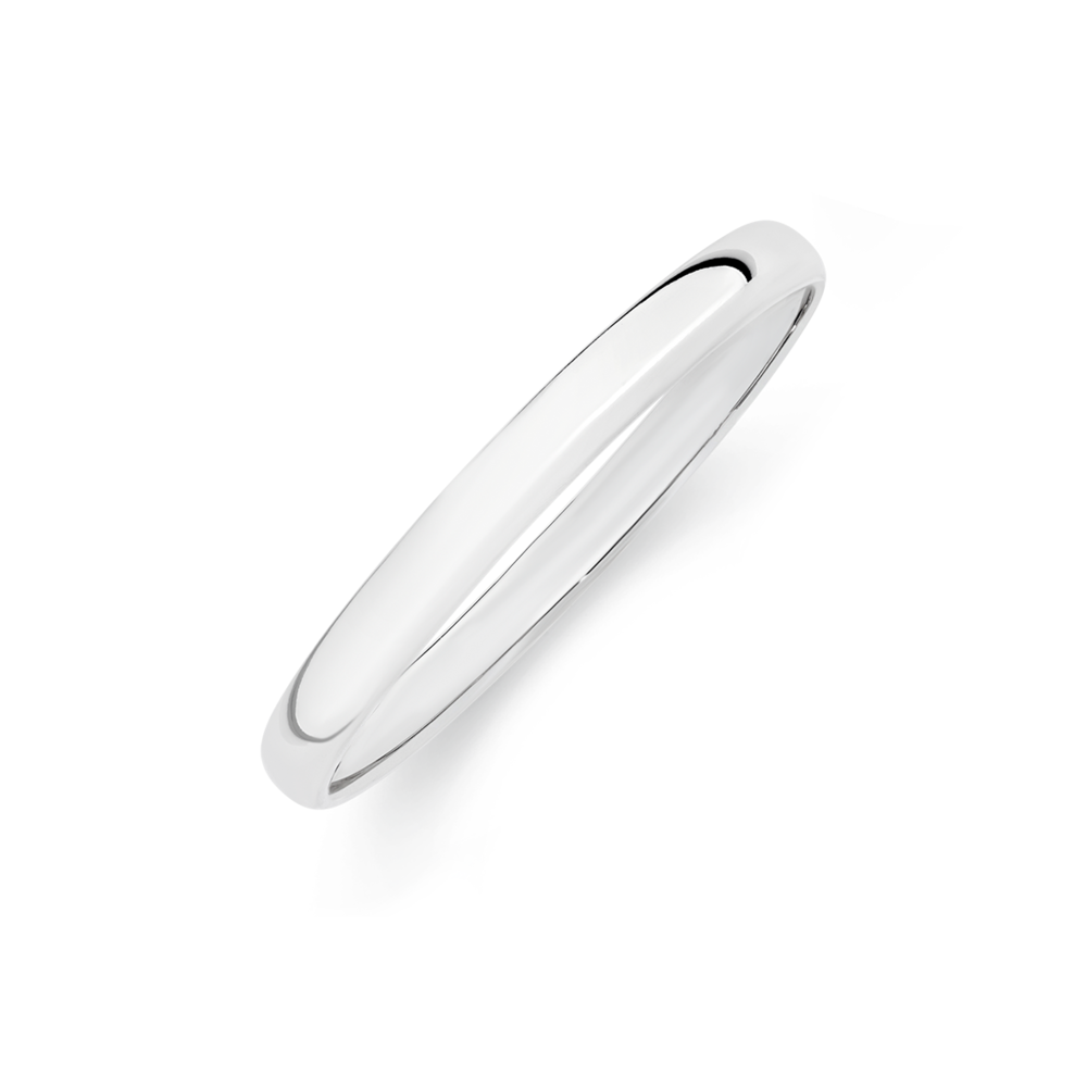 Sterling Silver 6.5mm Wide Solid Half Round Bangle - Stonex Jewellers