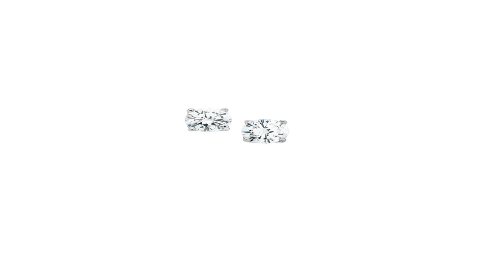 Silver Four Claw 6.5mm Cubic Zirconia Studs in Clear | Angus & Coote