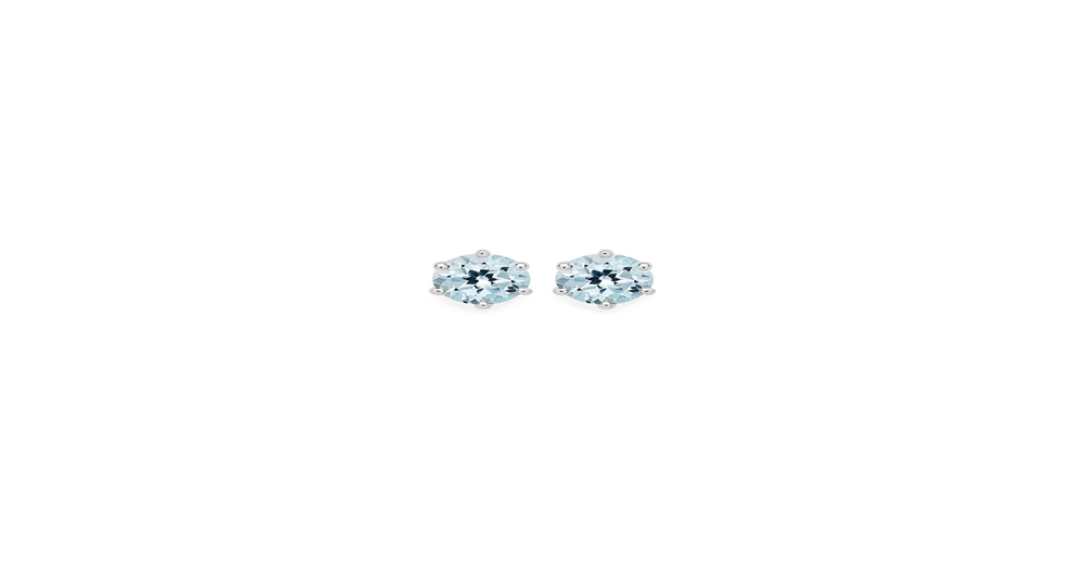 Sterling Silver Blue Topaz Tulip Basket Stud Earrings in Blue | Angus ...