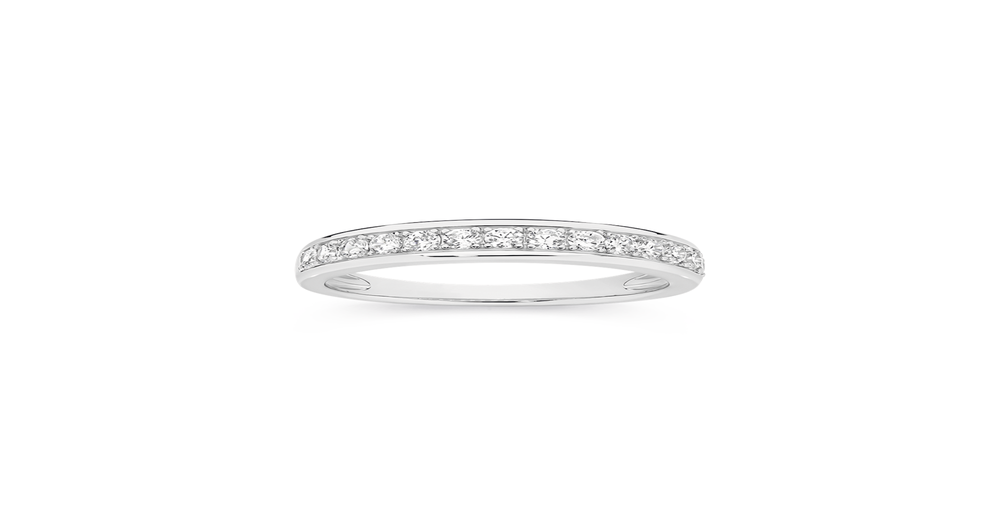 Sterling Silver Cz Anniversary Band Size O in Clear | Angus & Coote