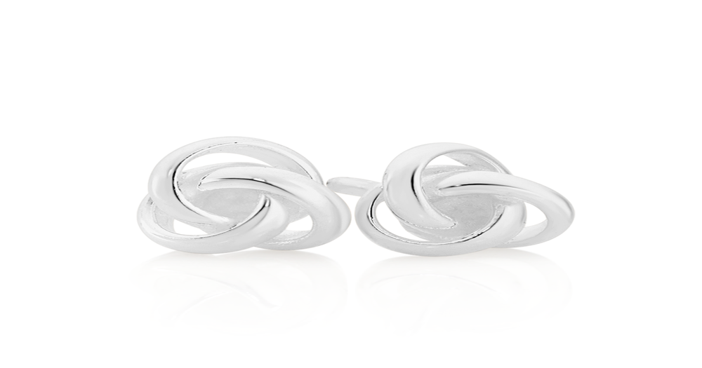 Sterling Silver Knot Stud Earrings | Angus & Coote