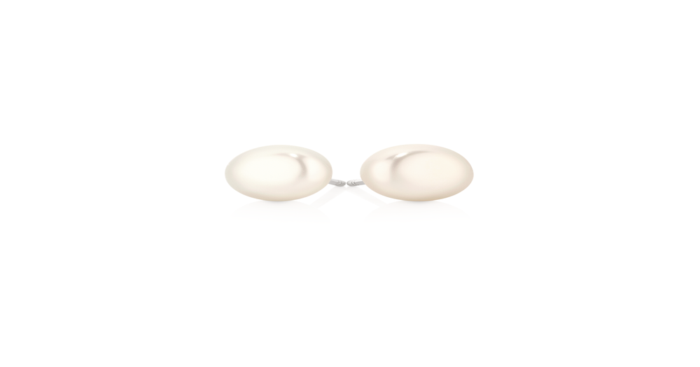 Sterling Silver Potato Pearl Stud Earrings in White | Angus & Coote